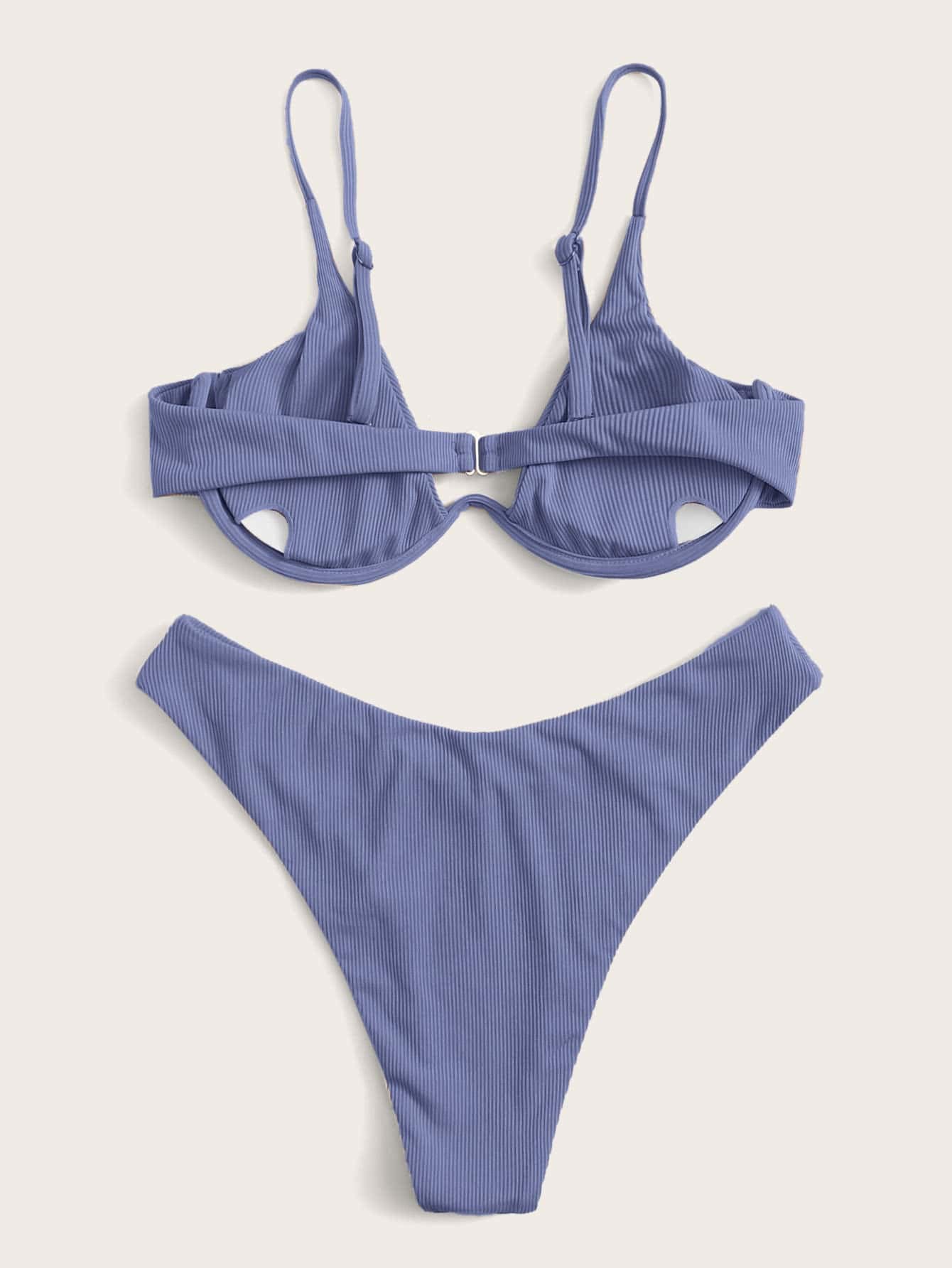 Women's 2 Piece Triangle Bikini High Cut Bathing Suit Swimsuit- Buy ...