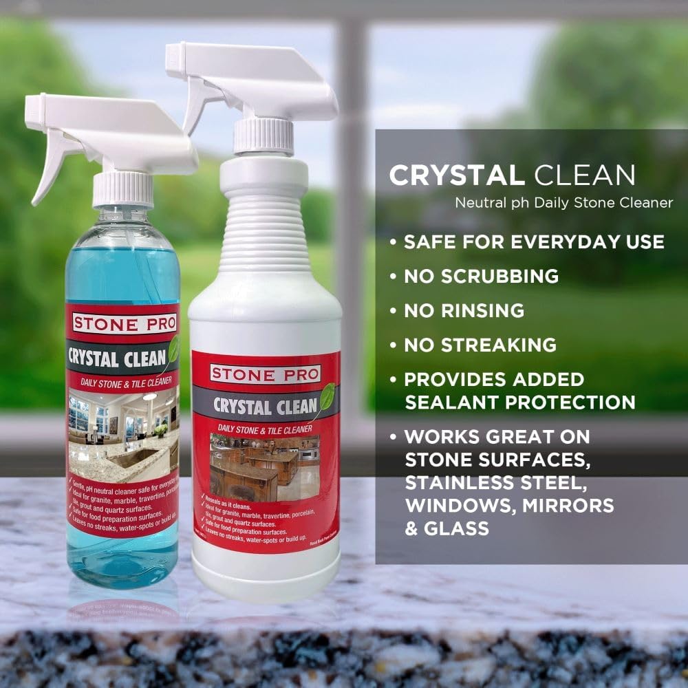 Crystal Clean – Limpiador y sellador 2 en 1 para piedra, concentrado de ...