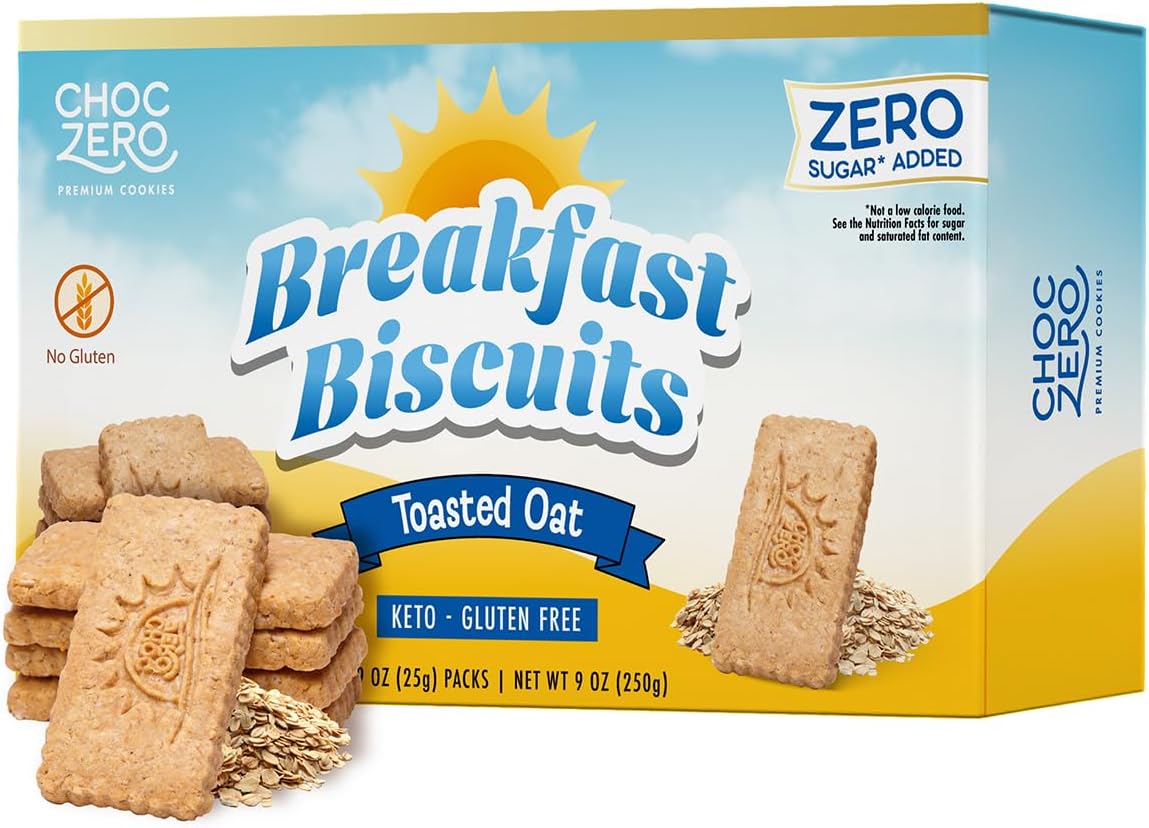 Amazon.com: ChocZero Breakfast Biscuits, Toasted Oat, Gluten Free ...