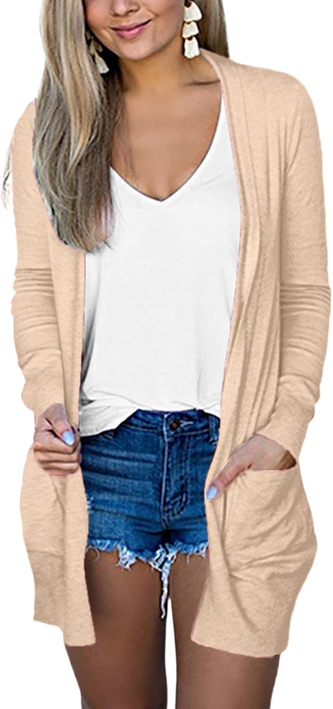 FQFGGYD Long Cardigans for Women Trendy Casual Long Sleeve Knit ...