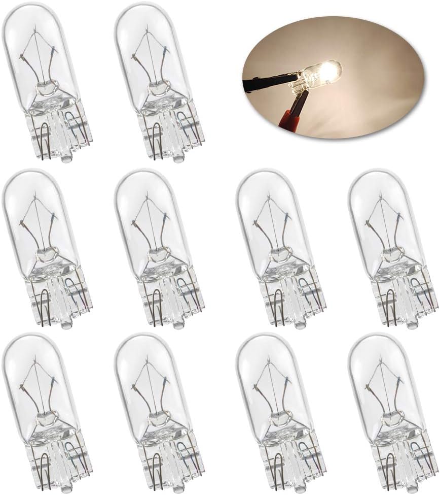 Amazon.com: NSLUMO T10 W5W Halogen White Bulbs 194 168 501 Wedge ...