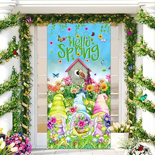 Amazon.com : Spring Door Covers Happy Spring Banner Spring Welcome ...