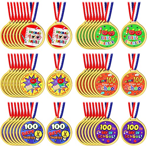 48 Pieces 100th Day of School Medals Award Medals Assortment Medals for ...