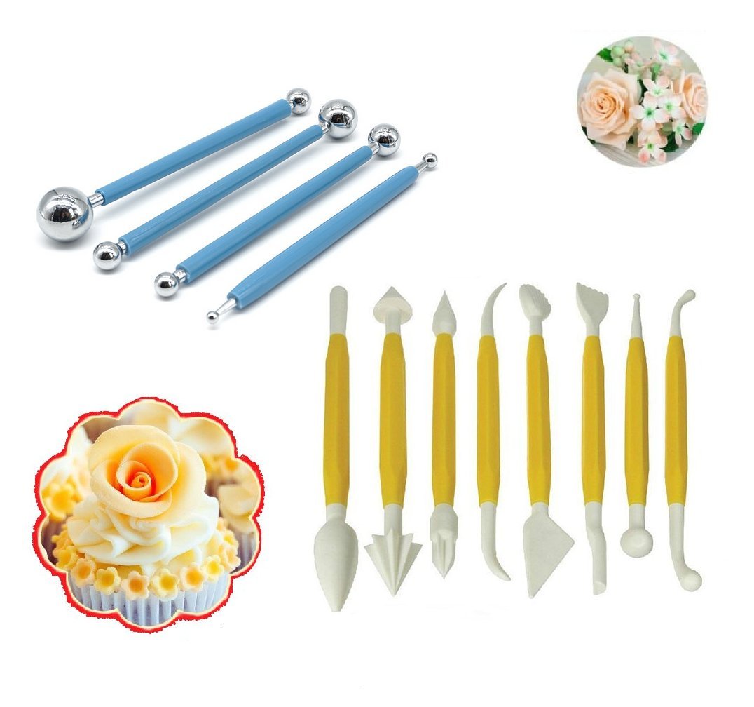 Buy （Set of 12） DIY Cake Decorating Tools, 8pcs Plastic Modeling ...