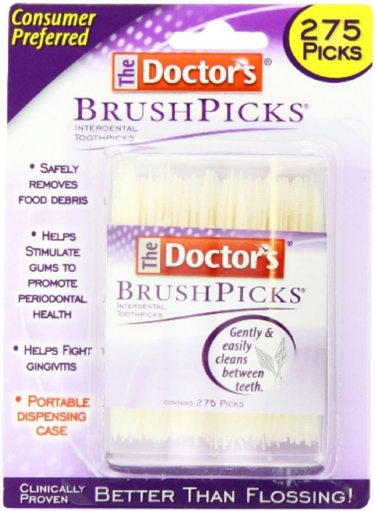 Amazon.com : The Doctor's BrushPicks Interdental Toothpicks, 275 Picks ...
