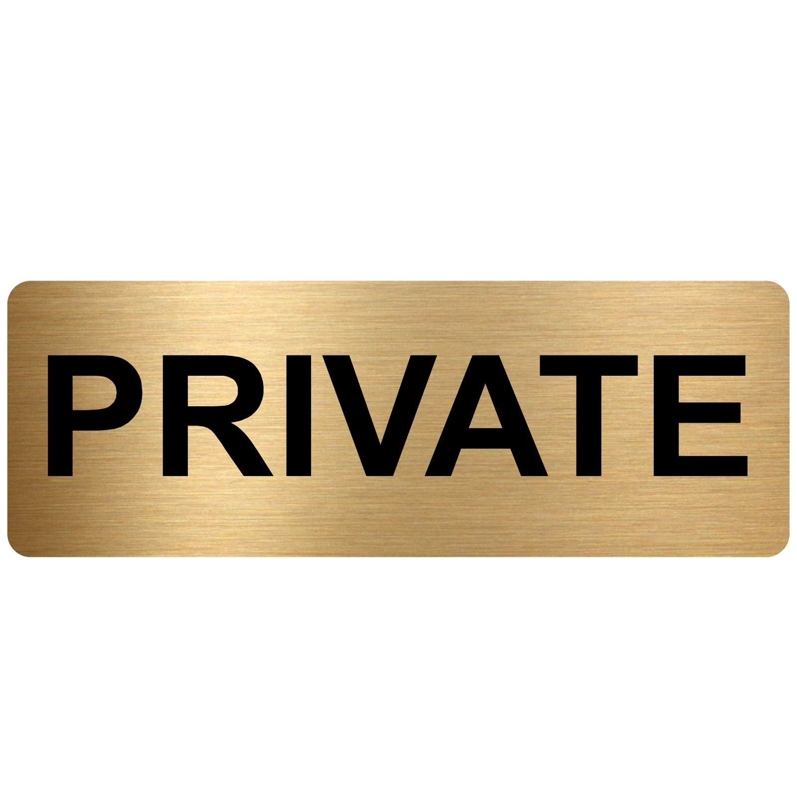 METAL Private Sign-Brushed Gold Aluminium -Warning Safety Security Door ...