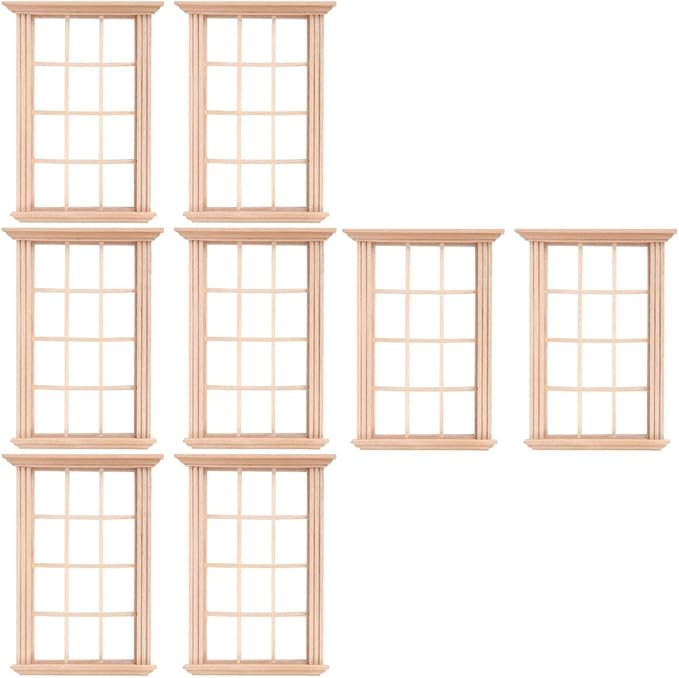 Amazon.com: DOITOOL 8PCS Dollhouse Windows 1: 12 Scale Miniature ...