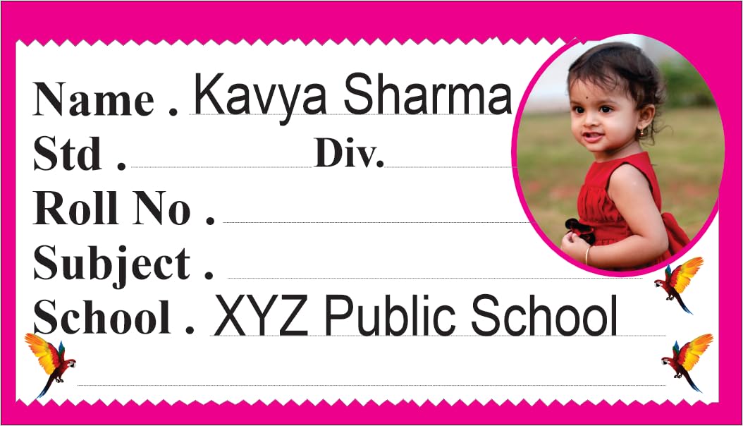 Glamorous Creation Personalised Name Slip Stickers with Your Kids Photo ...