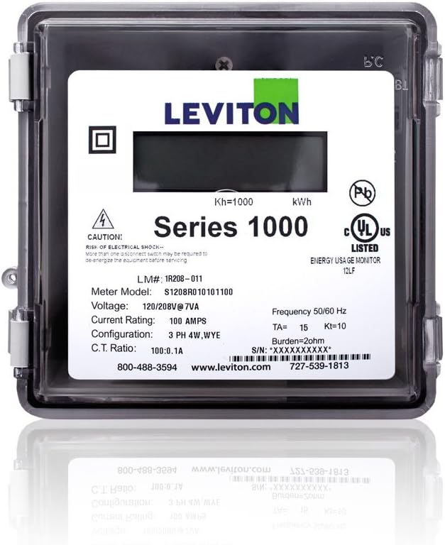 Leviton 1R240-41 Series 1000, Dual Element Meter, 120/208/240V, 2PH, 3W ...