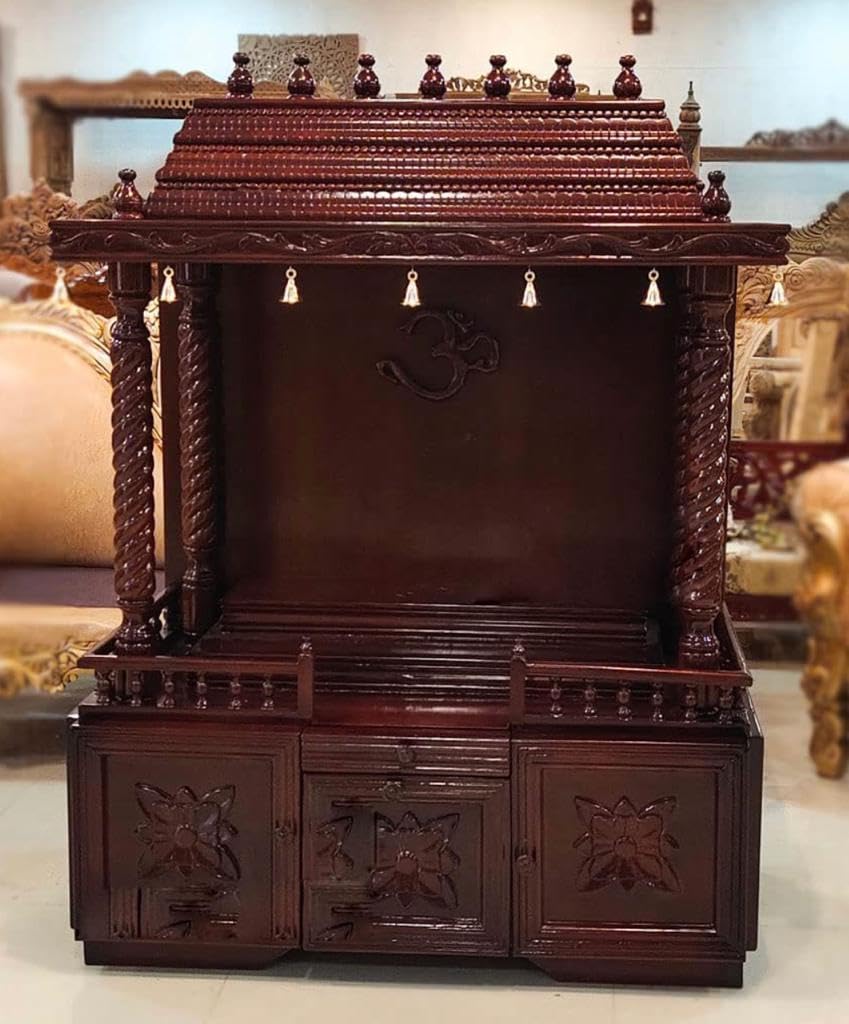 Buy KRISHA KRAFTS Bell Temple with Gopuram Teak Wood Wooden Temple ...