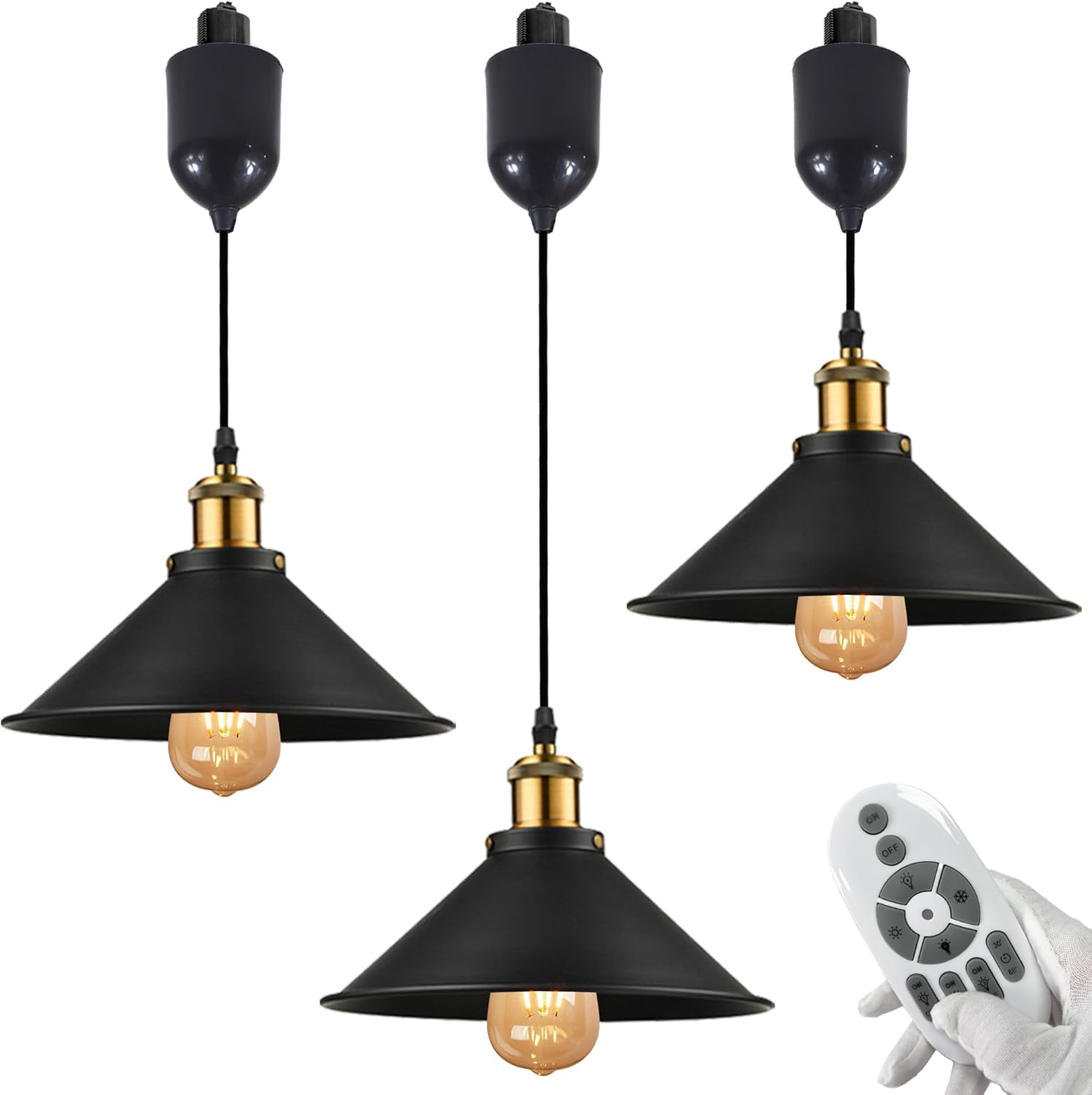 Amazon.com: SKIVTGLAMP Adjustable Height H Type Track Lighting Pendants ...