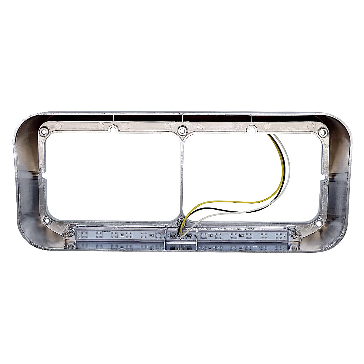 Snapklik.com : LEAVAN 2x Chrome Headlight Bezels 12" Amber LED Light
