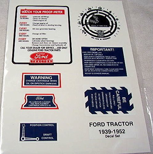 Amazon.com: 1939 - 1952 FORD TRACTOR 9N 8N 2N RESTORATION DECAL SET ...