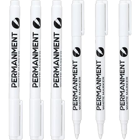 White Marker Pen, 6pcs Extra-fine Tip Permanent Acrylic Marker Sets ...