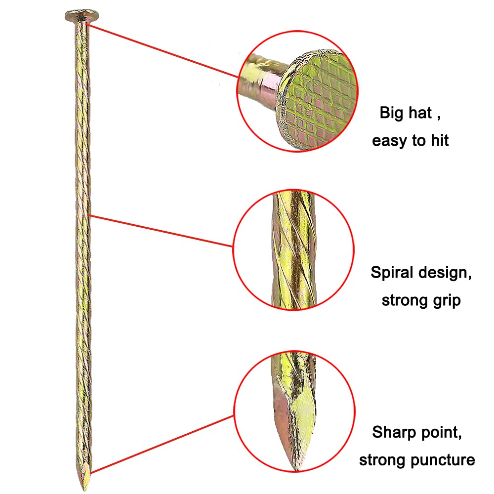 Snapklik.com : 15 Pcs Artificial Stakes Nails, 6" Spiral Non-Rust ...