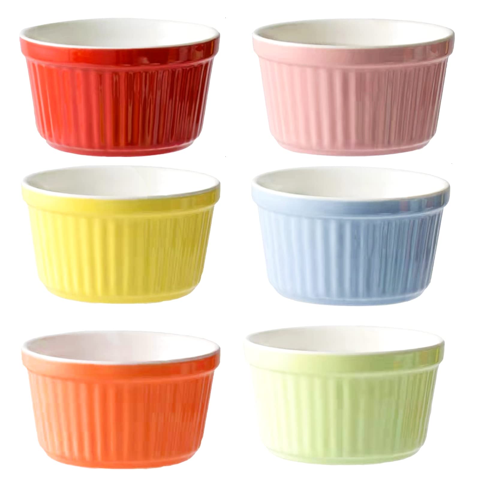 6 oz Ramekins - Ramekins for Creme Brulee Porcelain Ramekins Oven Safe ...