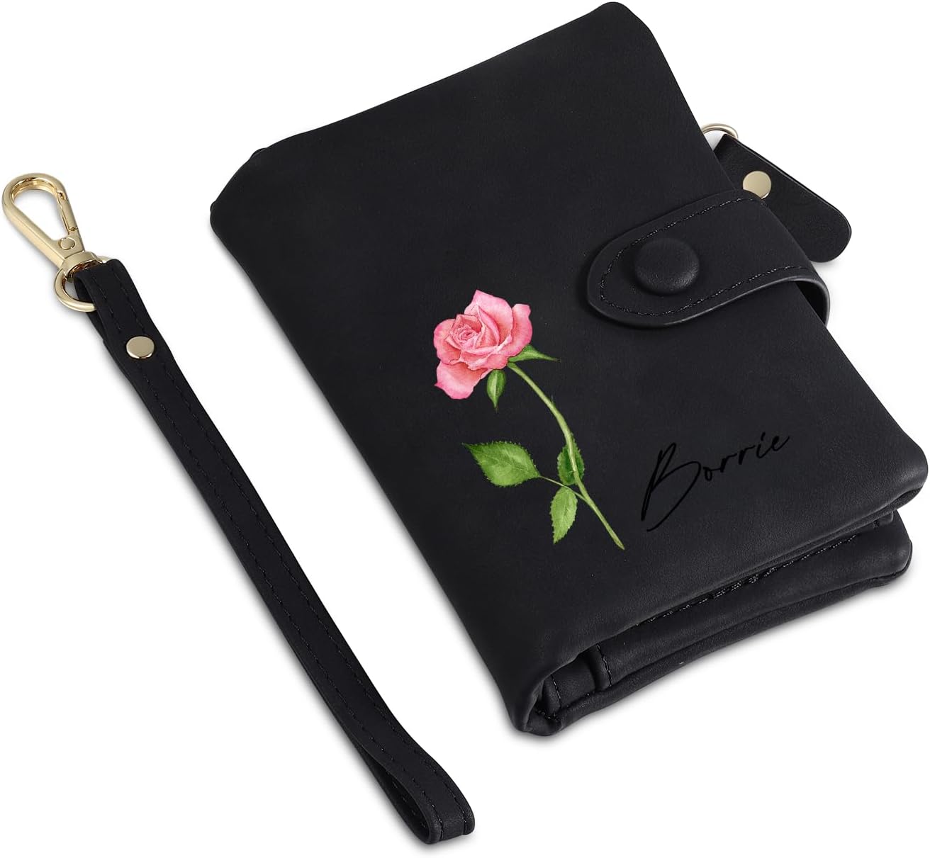 Amazon.com: Edgahisme Personalized Birth Flower Wallet for Women Custom ...