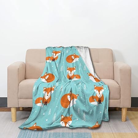 COLLA Fox Blanket for Girls Boys, Cute Fox Throw Blankets for Kids Baby ...