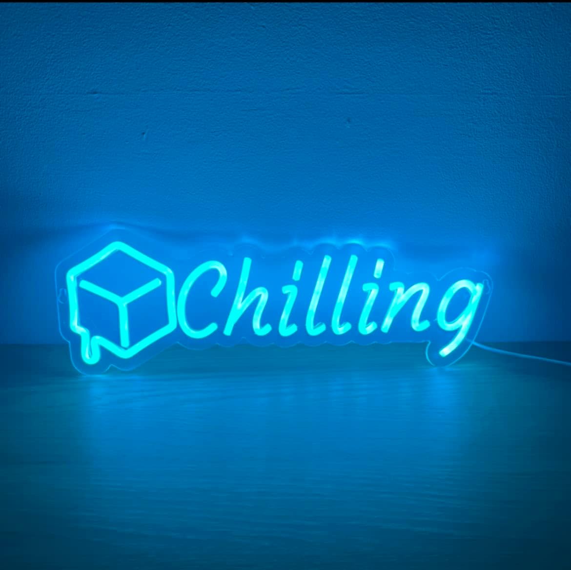 Ice Cube Chilling neon Sign for Bedroom, Gaming Room, bar Neon Light ...