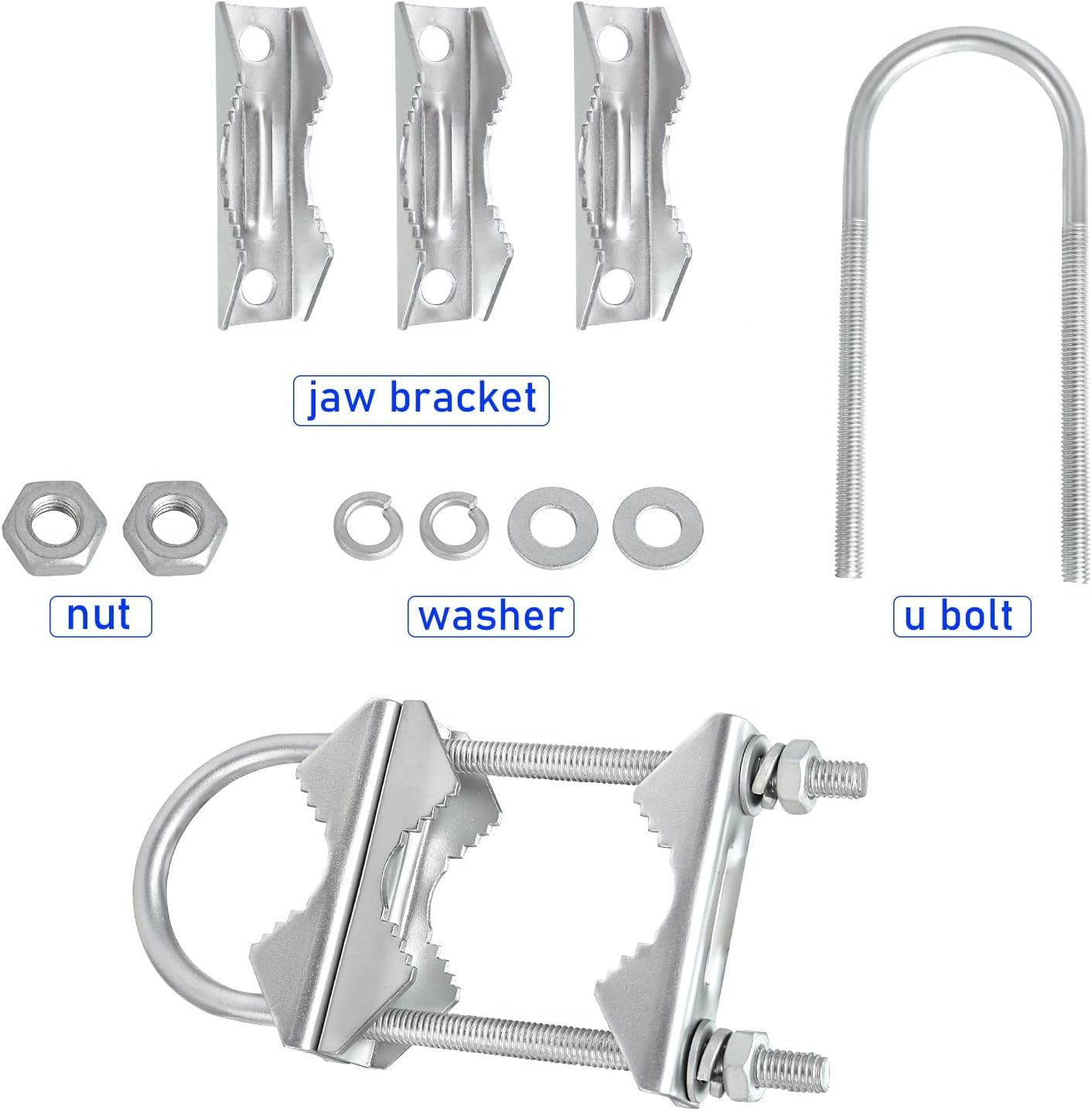 Snapklik.com : MOOKEERF Double Antenna Mast Clamp - 2 PCS Antenna Pole ...