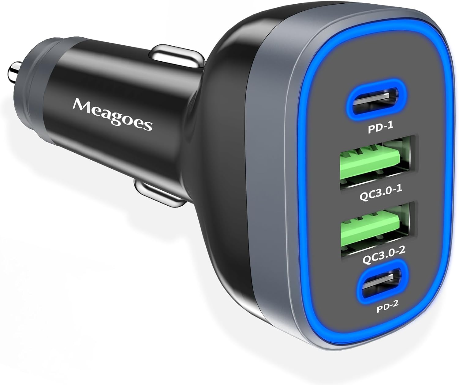 Amazon.com: USB C Car Charger, Meagoes 4 Ports 90W Super Fast Charging ...