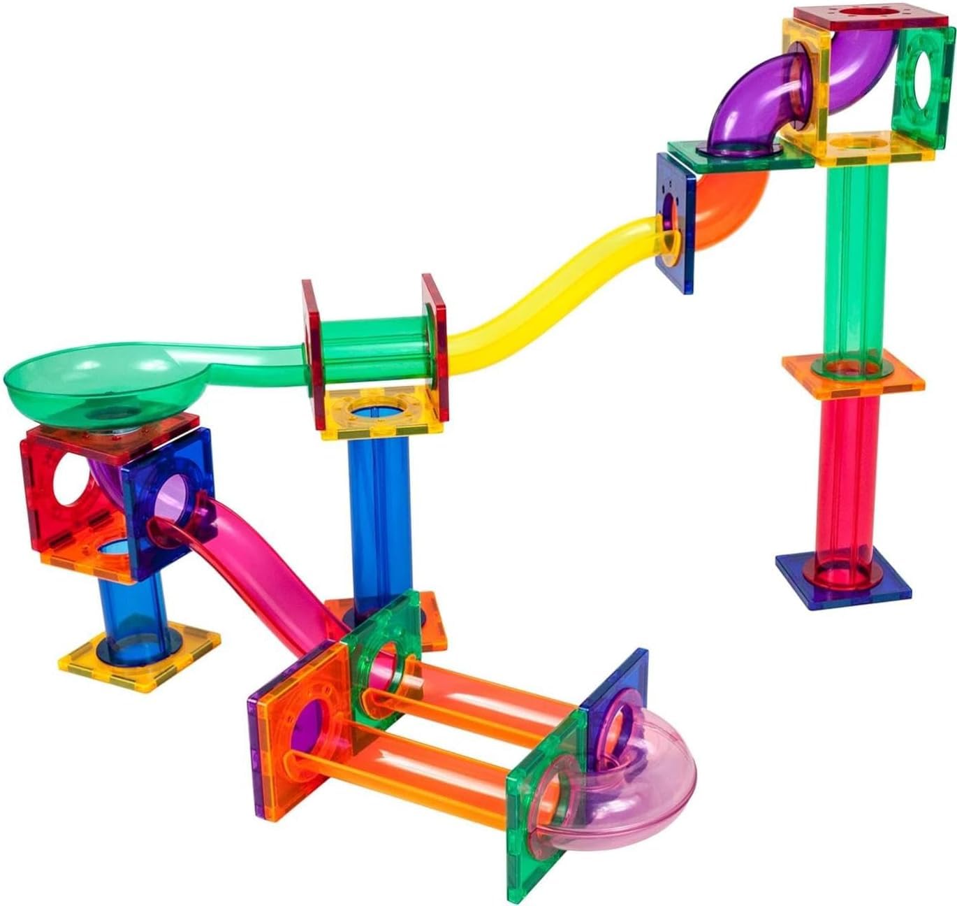 Snapklik.com : 50pcs Magnetic Tiles Marble Run For Kids Race Track Toy ...