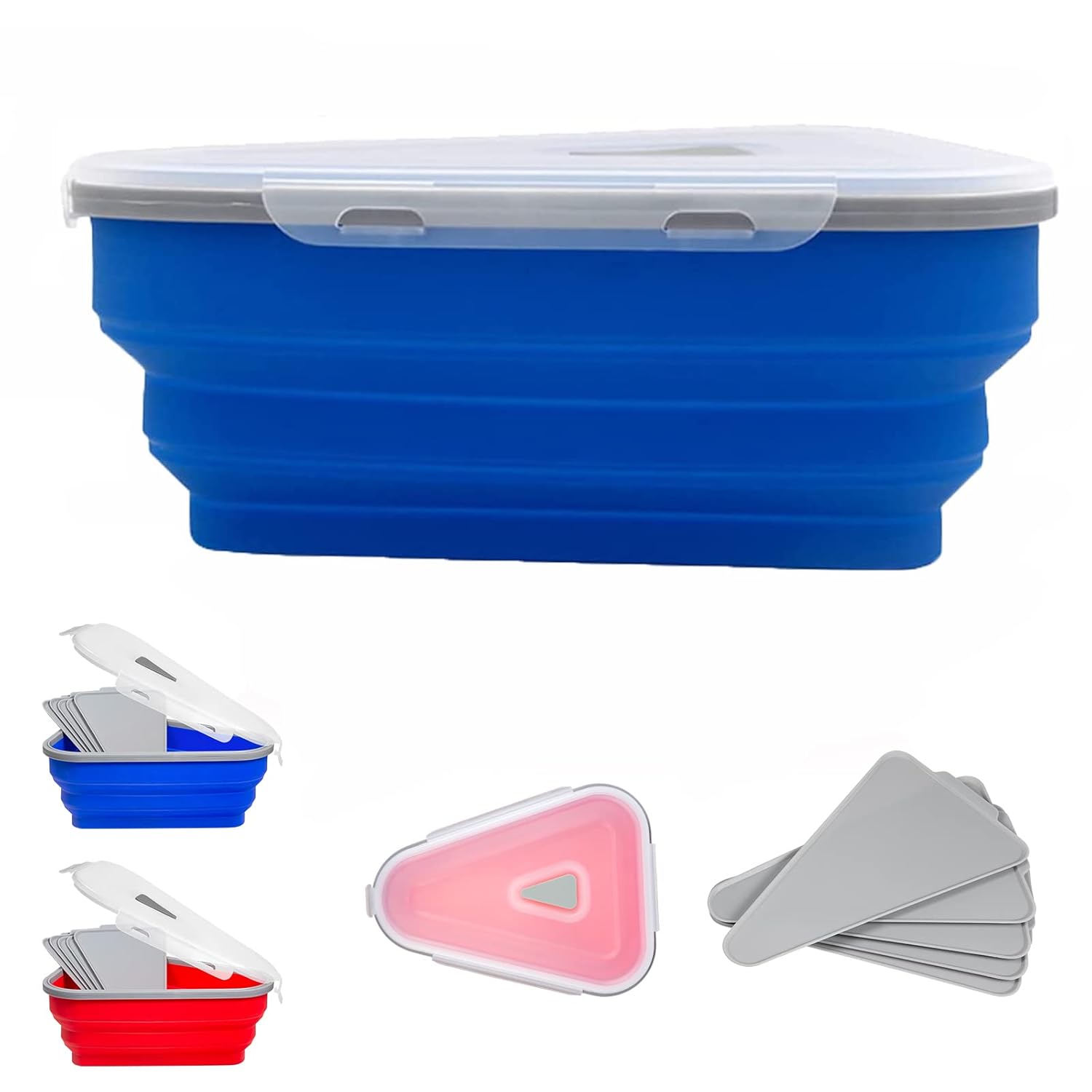 Buy VGHNQ Pizza Storage Container, Reusable Slice Pizza Pan Pack with 5 ...