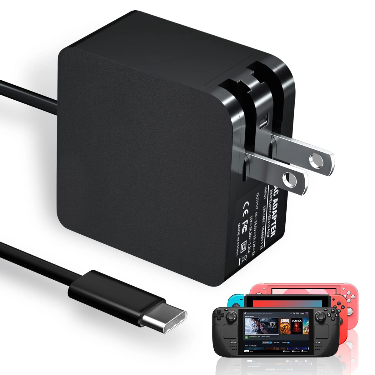 Buy pdobq Steam Deck Charger for Valve Steam Deck, 45W Steam Fast ...