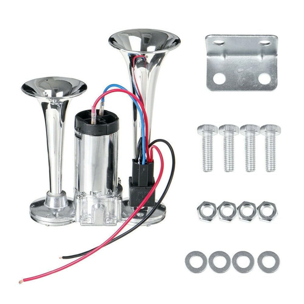 12V Truck Train Air Horns,150DB Super Dual Tone Air Horn Set with ...
