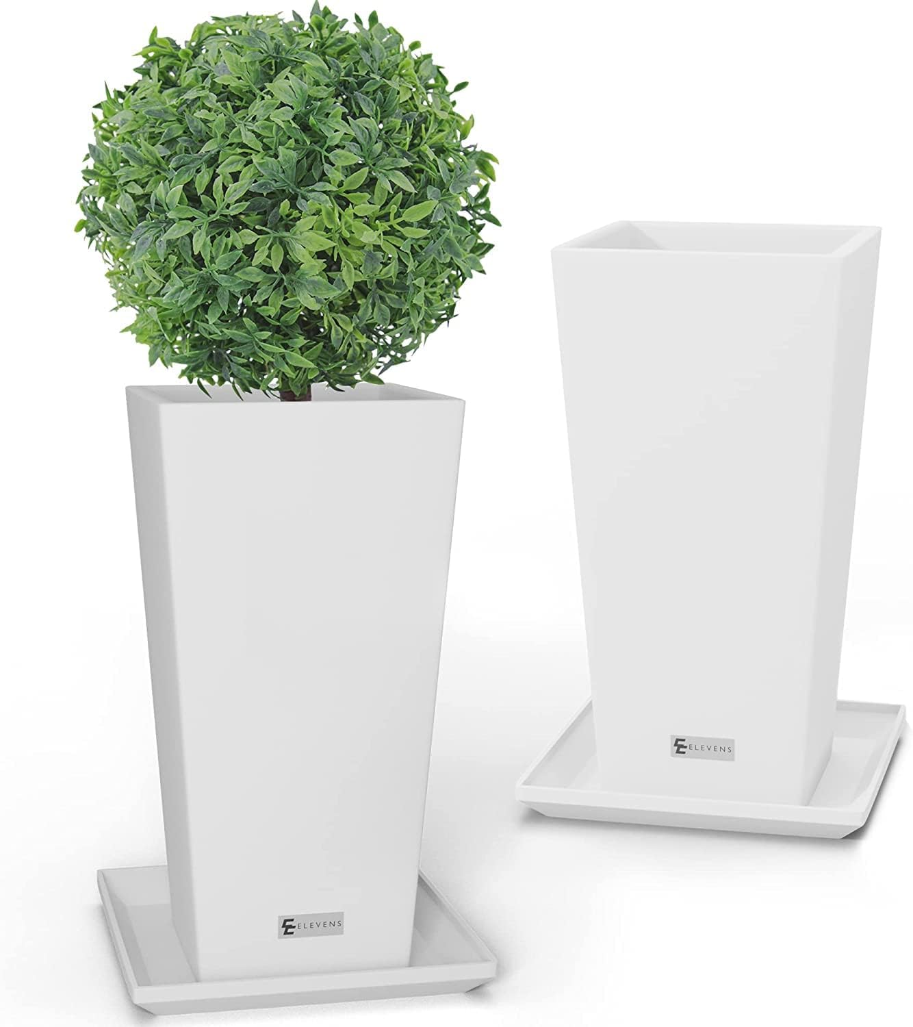 Amazon.com : Elevens Set of 2 Tall Outdoor Planters 24 Inch, Large ...