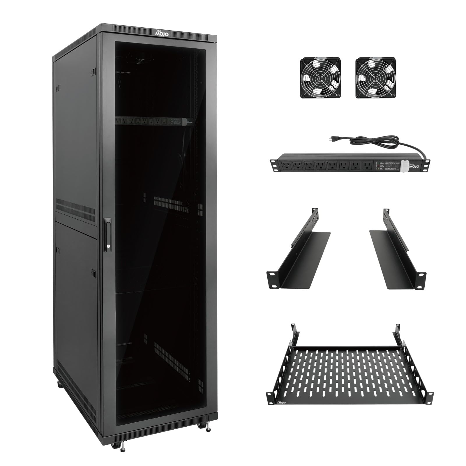 Amazon.com: Tecmojo 42U Server Rack Network Cabinet with PDU, Cooling ...