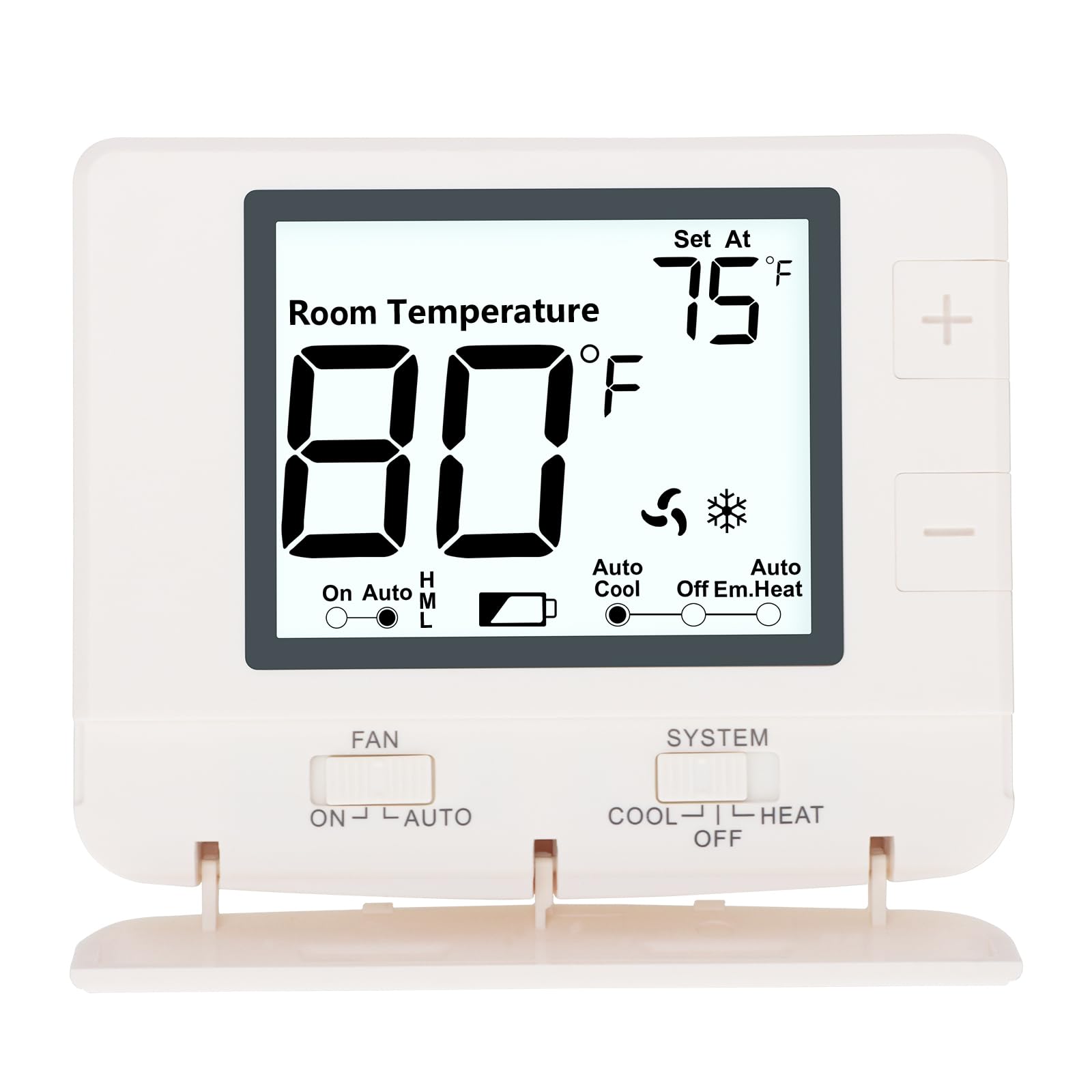 Wengart Digital Non-Programmable Thermostat for Home,1 Heat/1 Cool with ...