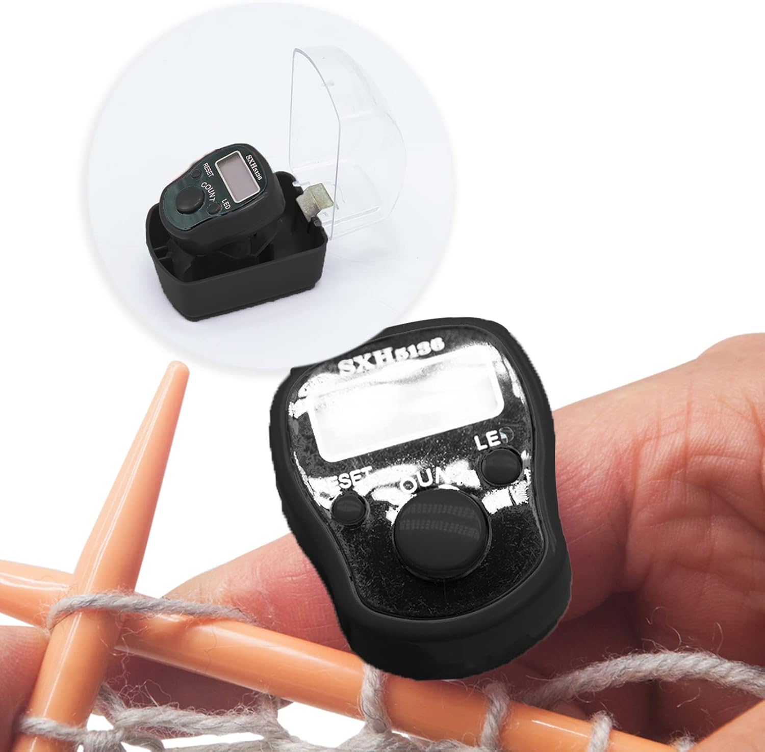 Black Knit Counter Knitting Crochet Stitch Marker Row Counter,Finger ...