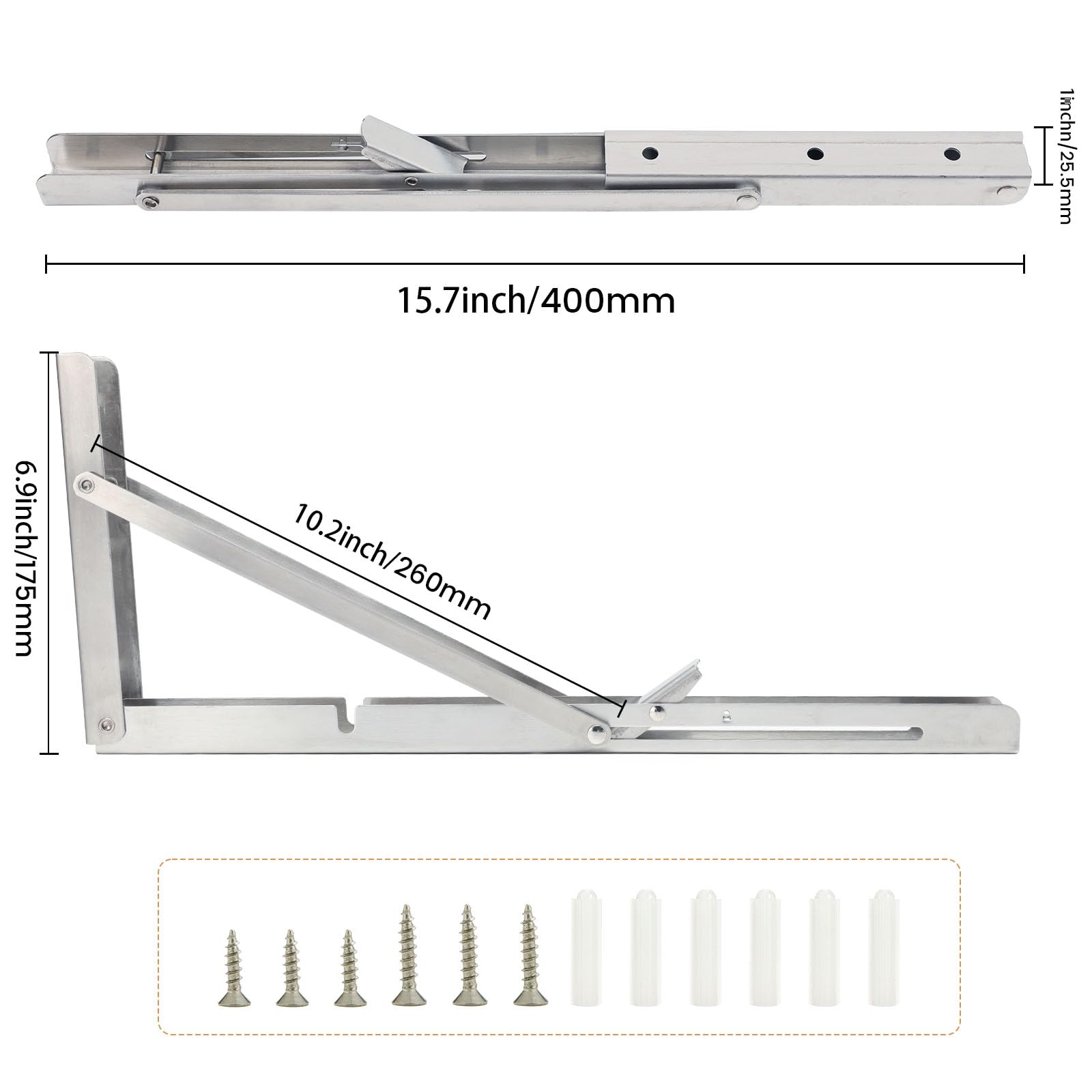 Snapklik.com : LONTAN Folding Shelf Brackets - Heavy Duty Shelf ...