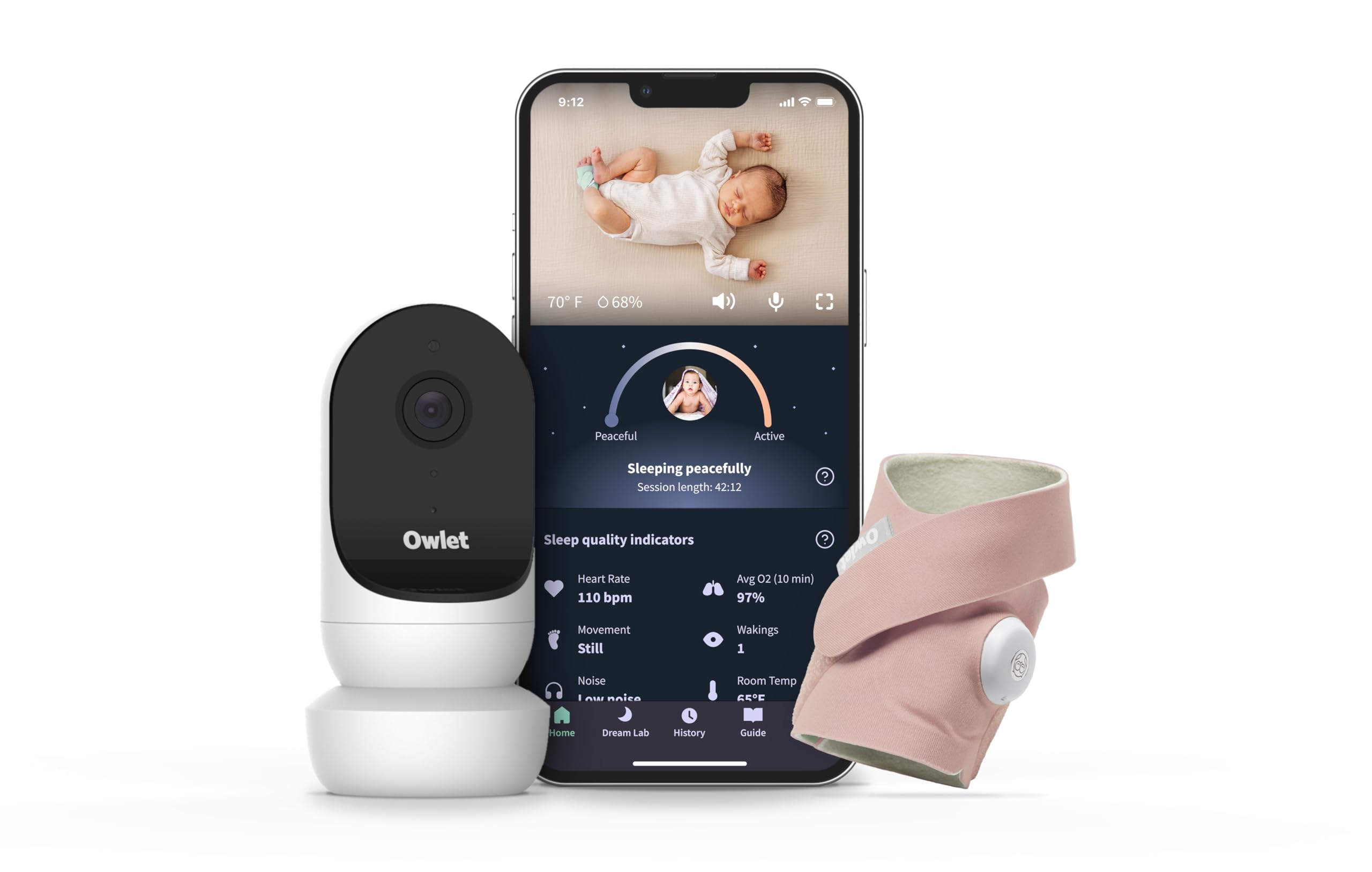 Owlet Dream Duo 2 Smart Baby Monitor - 1080p HD Video Baby Monitor with ...
