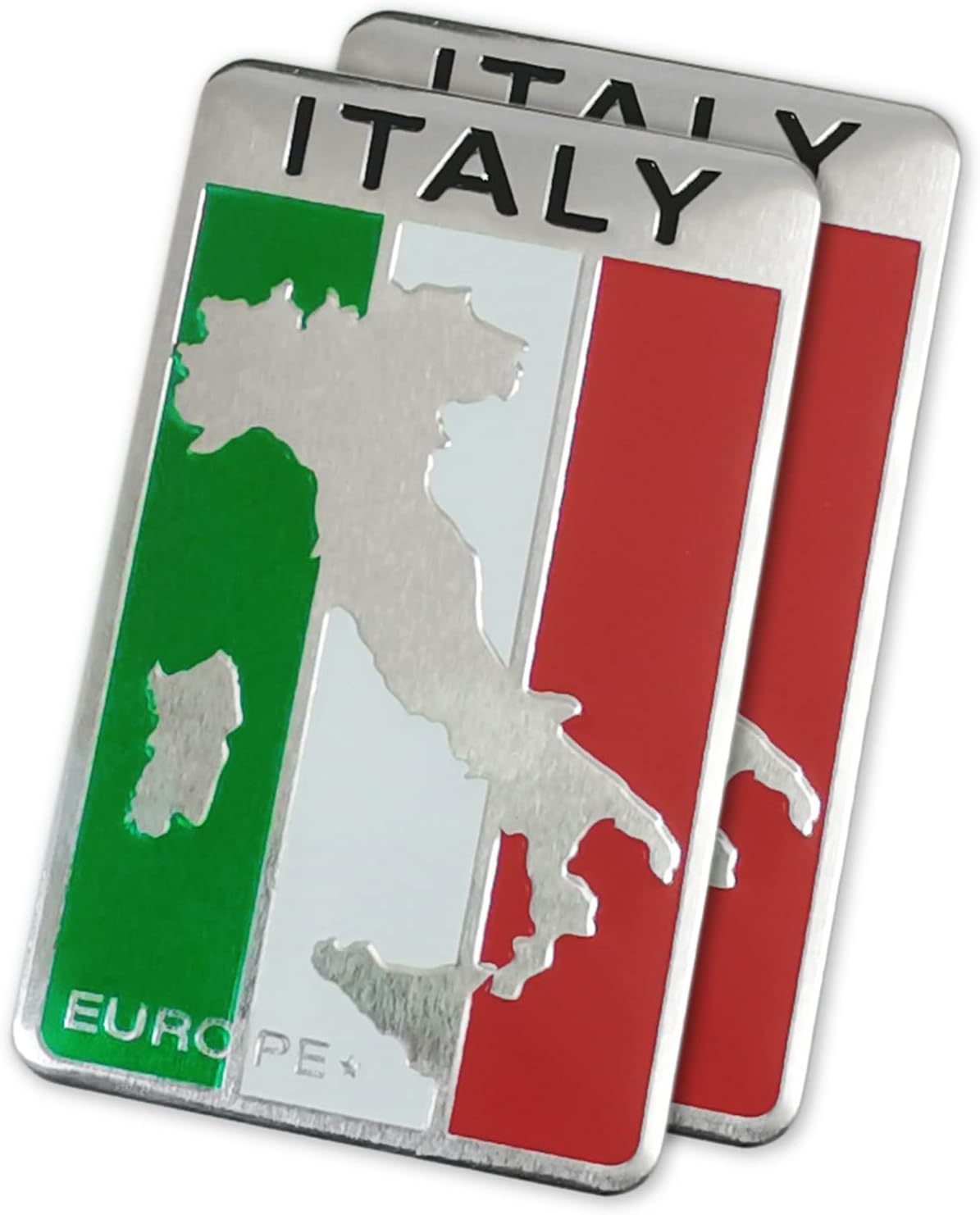 Amazon.com: 2pcs New Car Chrome Decals Italy Italian Flag Car Chrome ...