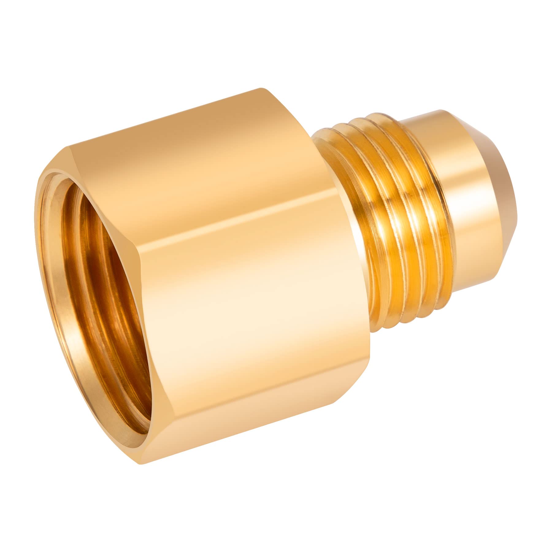 Breezliy 2PCS Flare Brass Tube Fitting, Coupling Gas Adapter 3/8" Flare ...