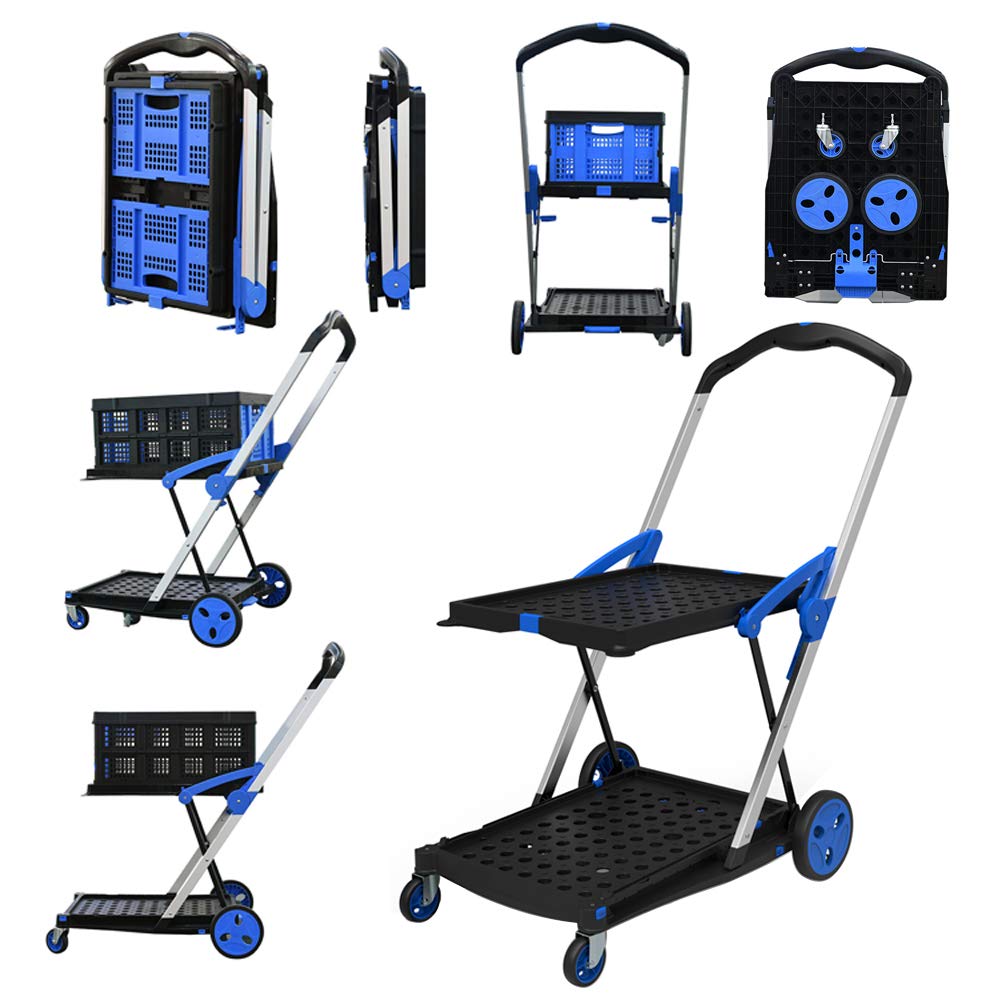 Bykco Folding Basket Durable Plastic Collasible Crate Utility Cart ...