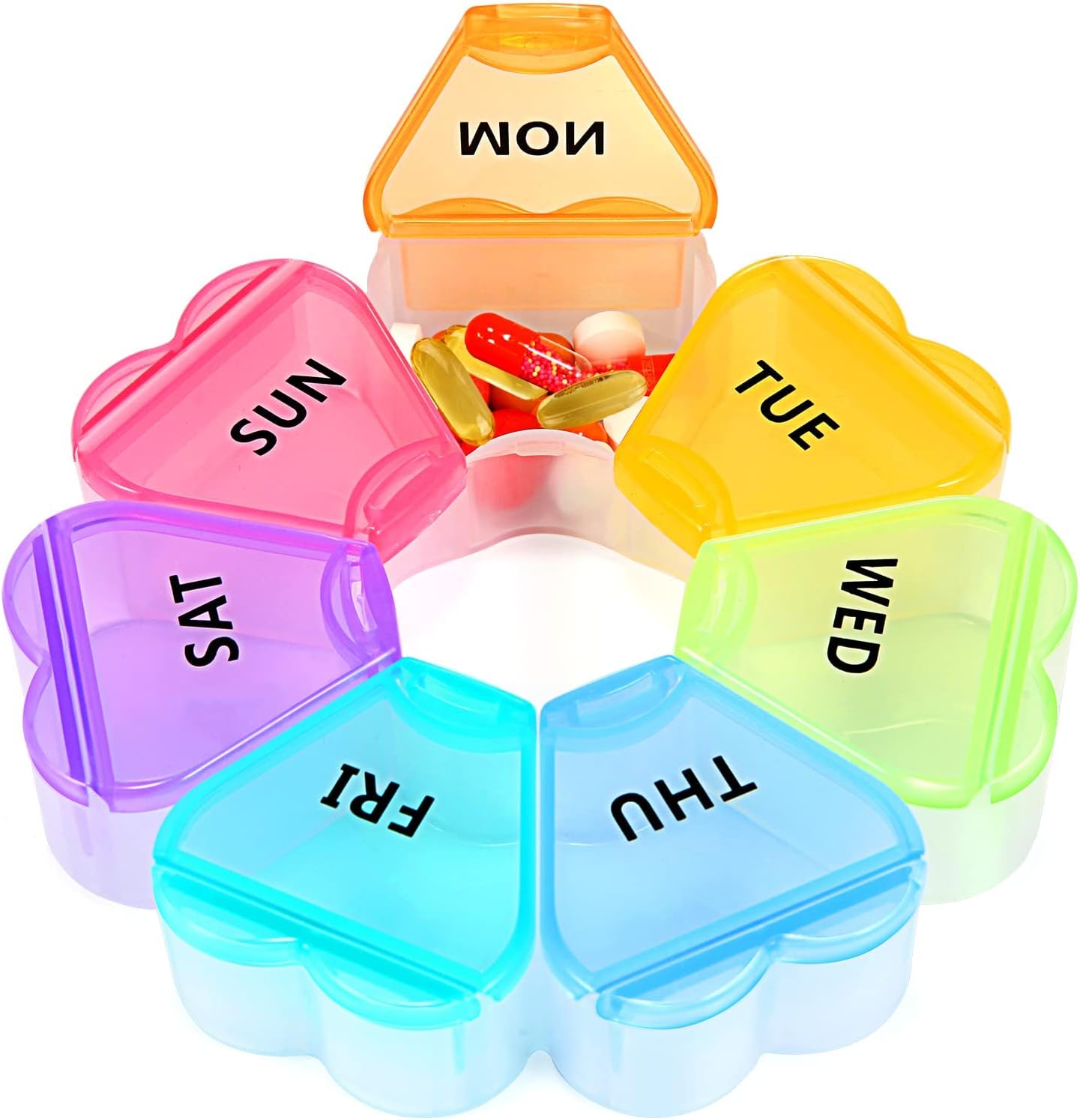 Amazon.com: Large Weekly Pill Organizer, Pill Box 7 Day, KAPENS Daily ...