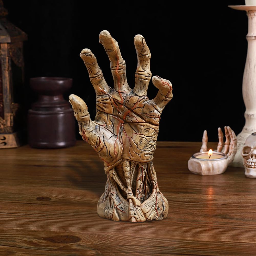 Amazon.com: MBVBN Halloween Skeleton Hand Statue, Satan's Hand Statue ...