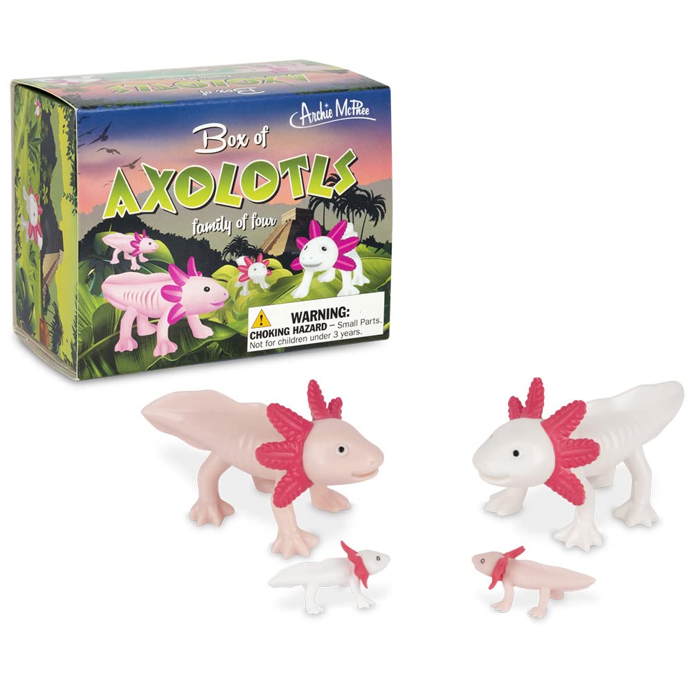 Amazon.com: Accoutrements Archie McPhee Box of Axolotls Family of Four ...