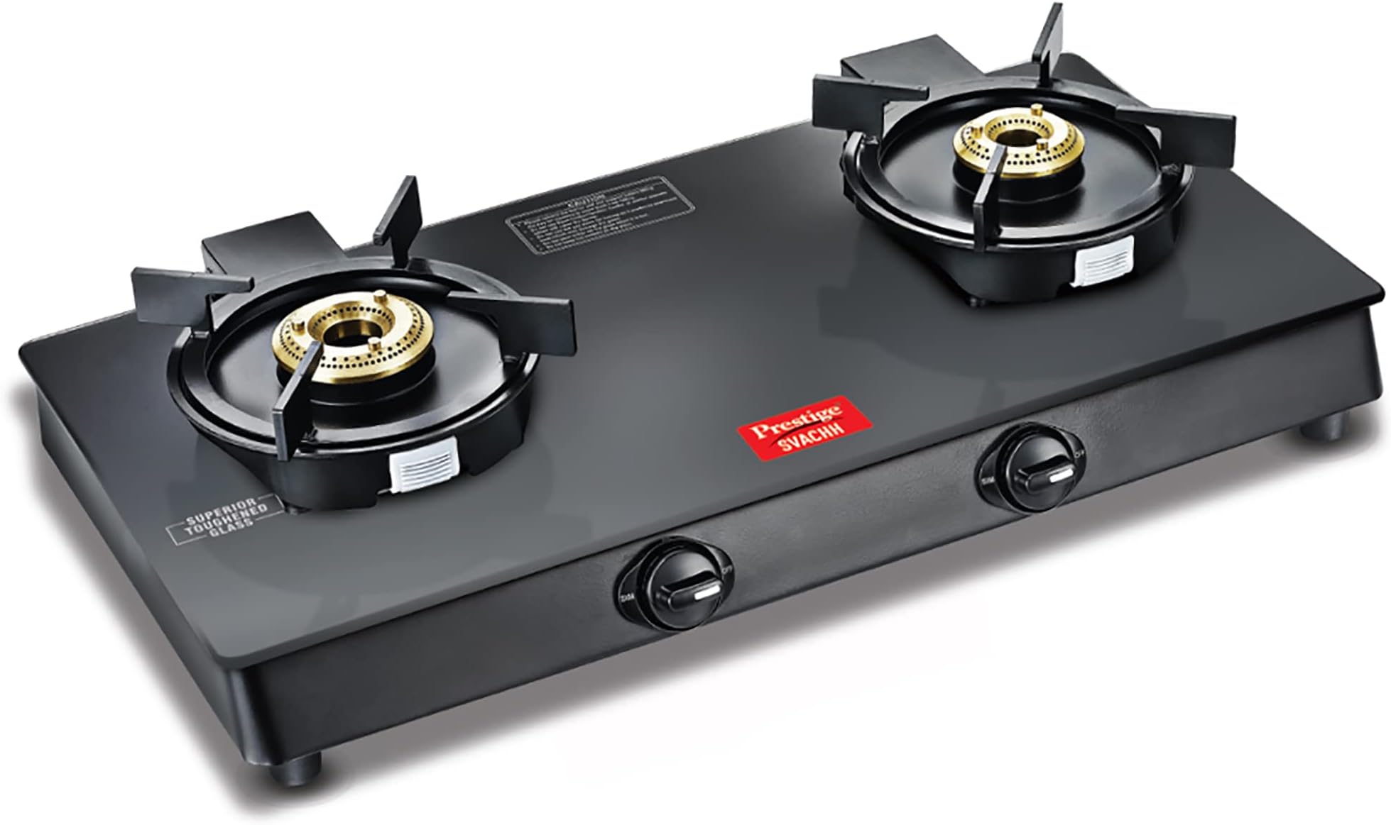 Prestige Svachh Neo Gtsn 03 Toughened Glasstop Gas Stove with Liftable 3 Burners (Black), Open ...