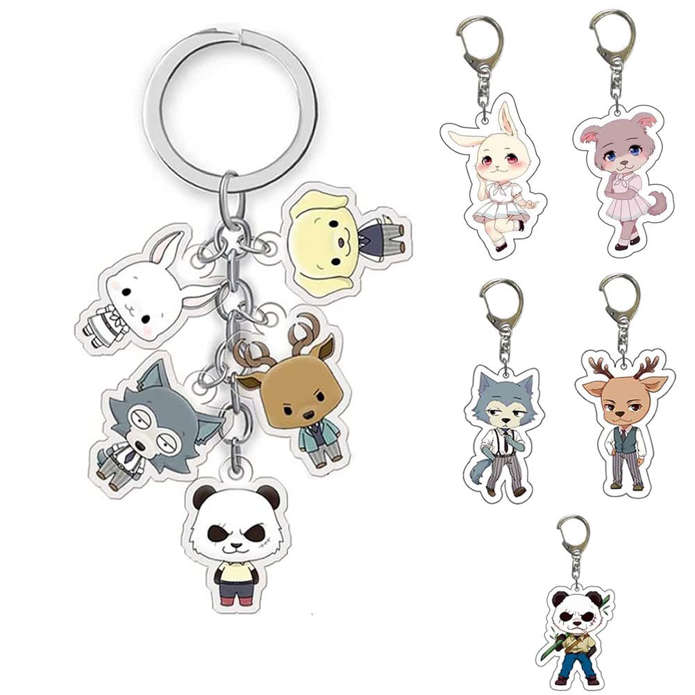 Amazon.com: HZXXZH 5PCS Legoshi Keychains with Beastars Cosplay ...
