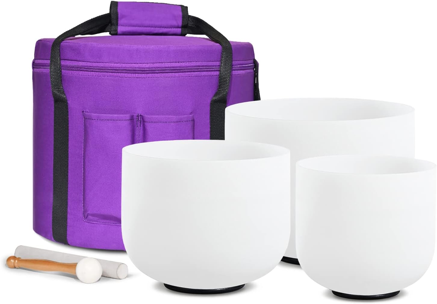 Amazon.com: 432HZ Set of 3 PCS 8-12 inch Quartz Crystal Singing Bowls 8 ...