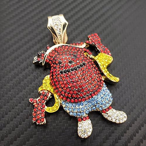 BLINGFACTORY Hip Hop Iced Kool AID Man Pendant & 20" Full Iced Cuban ...