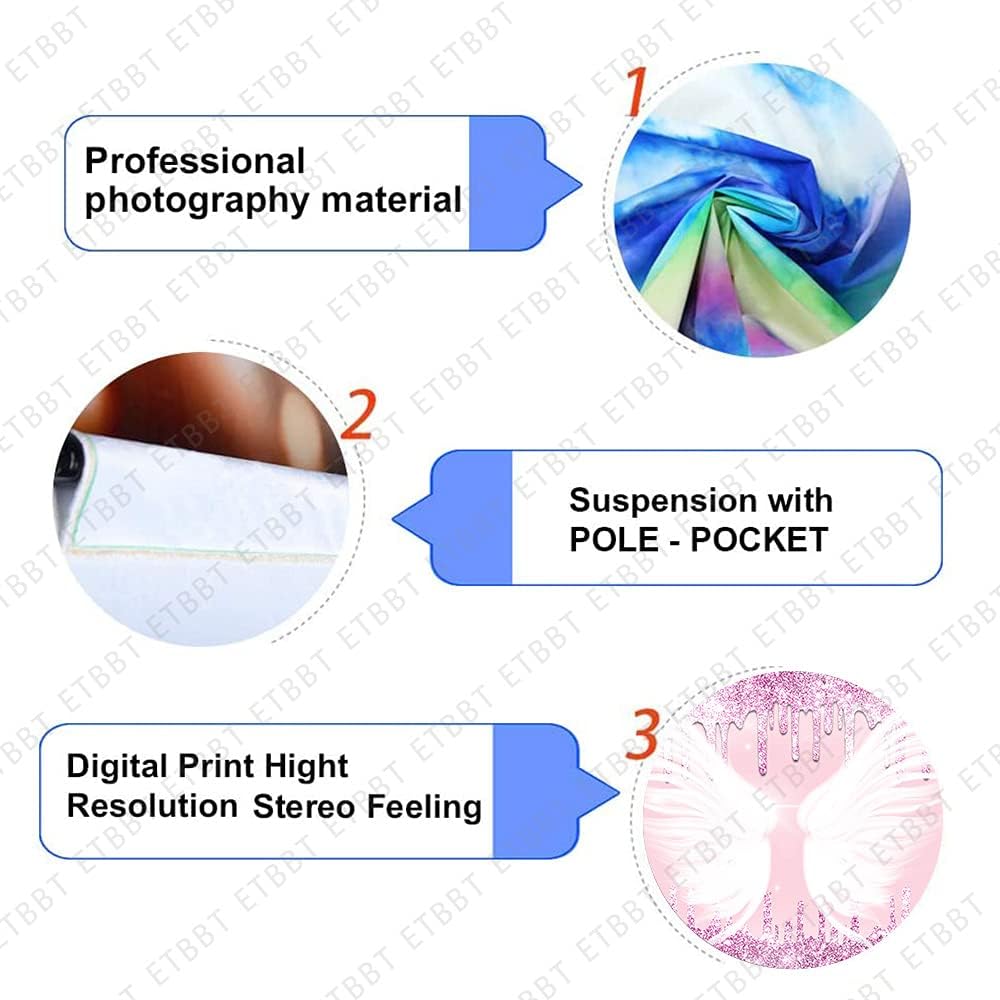 Buy EMDSPR 7x5FT Angel Wings Backdrop White Butterfly Pink Dettol ...