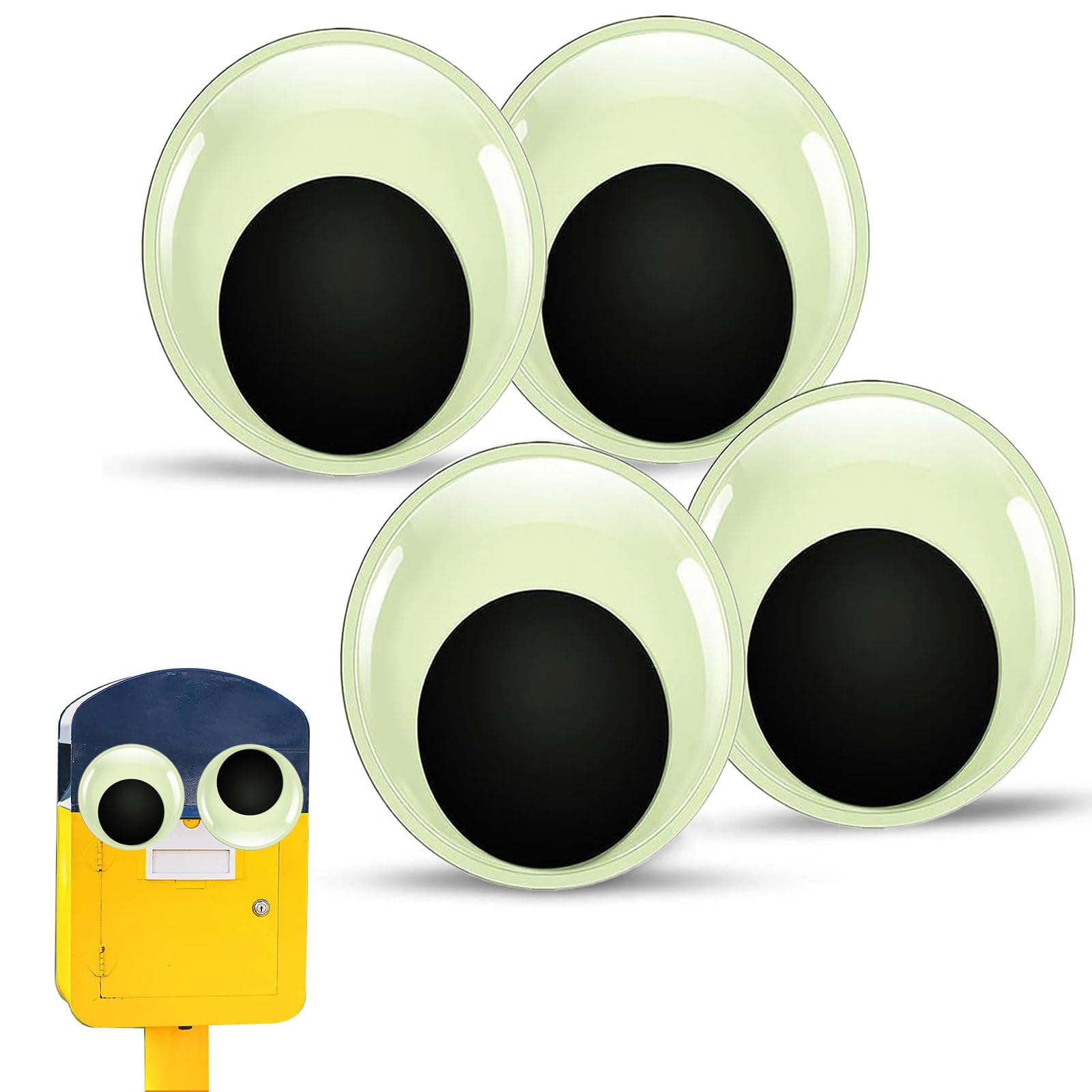 Googly Wiggle Eyes, 4 Pcs Glow in Dark Googly Eyes, Craft Wiggle Eyes ...
