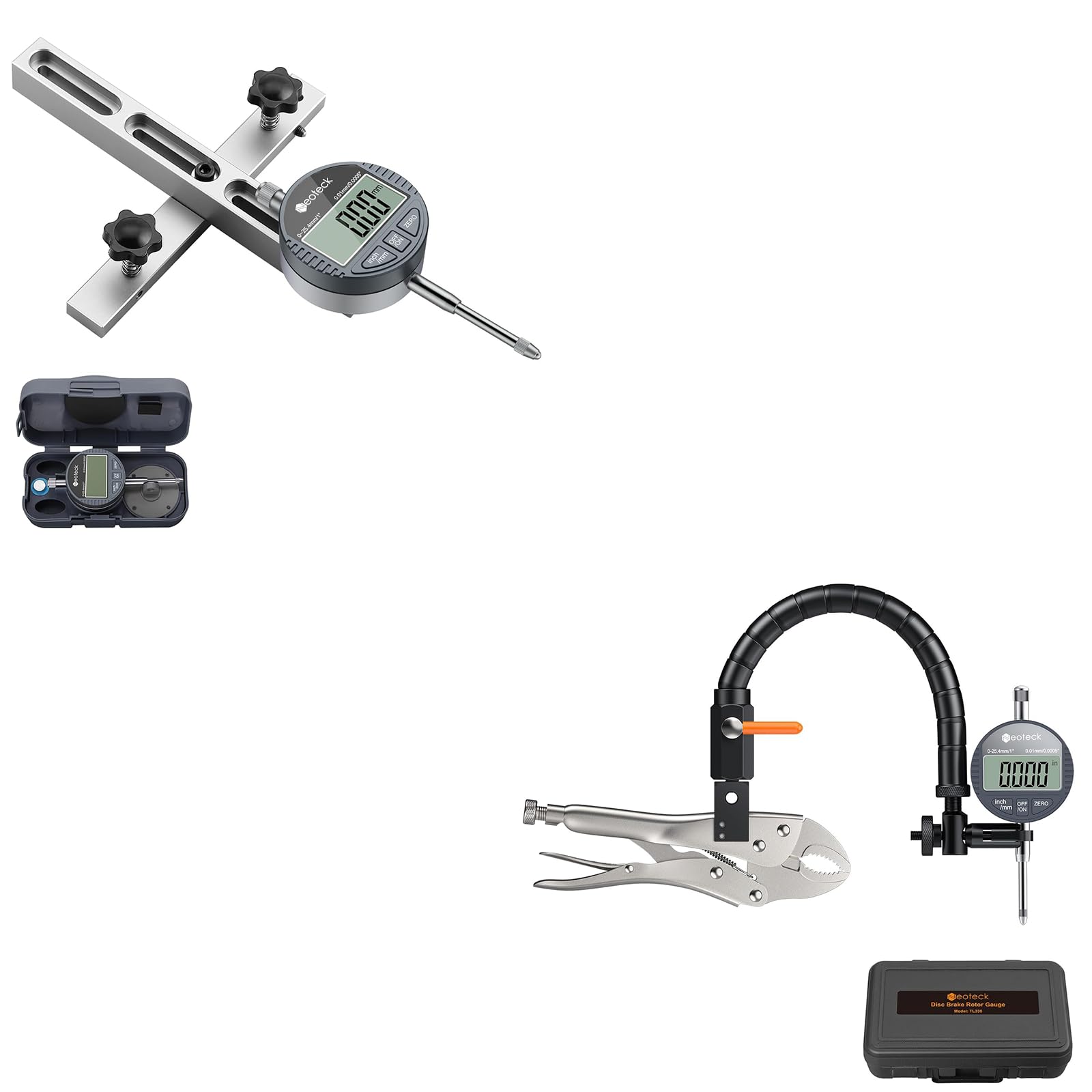 Neoteck 1" Digital Indicator Table Saw Gauge + 1" Disc Brake Rotor ...