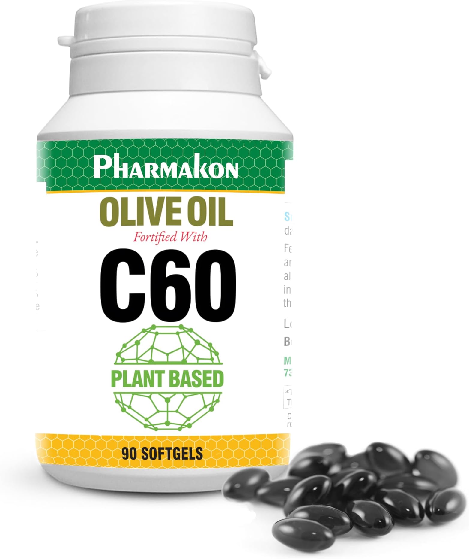 Amazon.com: PHARMAKON C60 Enriched Olive Oil Capsules, Plant Based. (90 ...