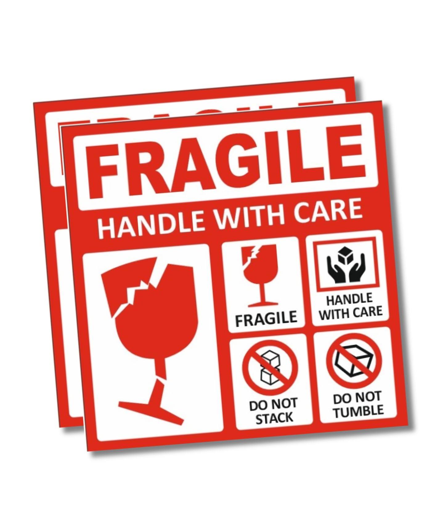 True-Ally Large Fragile Stickers - 150 x 150mm (6x6 inch) Strong ...